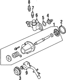 Carcasa del termostato del refrigerante del motor Original para Ford ...