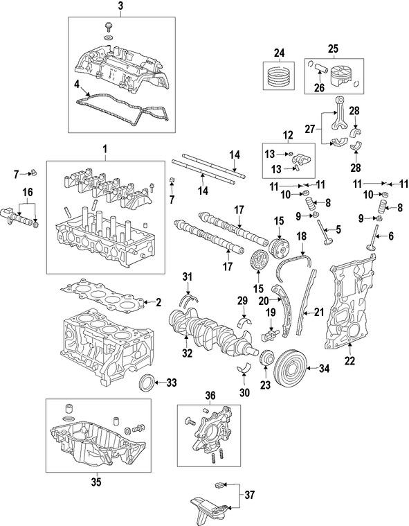 Sello del cigueñal del motor Original para Honda Civic 2016 2017 Honda ...