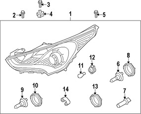 Conjunto de Faros Delanteros Original para Hyundai Veloster 2012 2013 ...