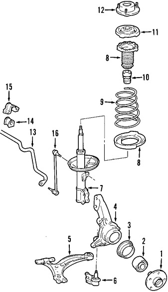 Puntal de suspensión Original para Lexus RX300 1999 2000 Marca LEXUS ...