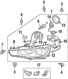 Modulo de Control de Faro de Xenon Original para Mitsubishi Lancer ...