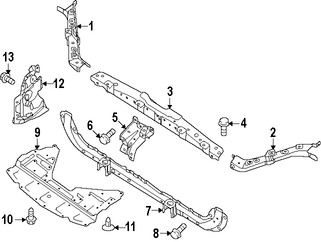 Barra sujeción soporte del radiador Original para Nissan Rogue 2014 ...
