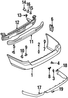 Enganche de cubierta de parachoques Original para Subaru Legacy Subaru ...