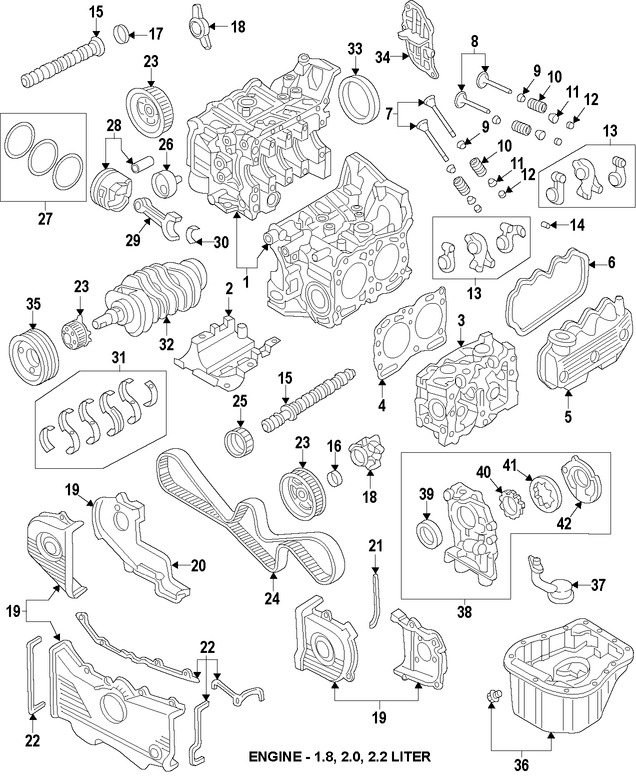 Rodamiento principal del Cigueñal Original para Subaru Impreza Subaru ...