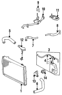 Tubo de Bypass de Refrigerante de Motor Original para Toyota T100 ...