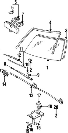 Motor y Bomba de agua del limpiaparabrisas para Toyota Corolla 1993