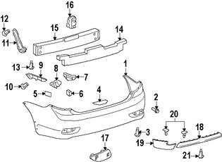 Soporte de cubierta de parachoques Original para Toyota Corolla 2011 ...