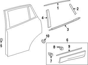 Moldura de Puerta para Toyota RAV4 2014