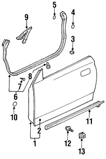 Panel externo de puerta Original para Toyota Celica 2000 2001 2002 2003 ...