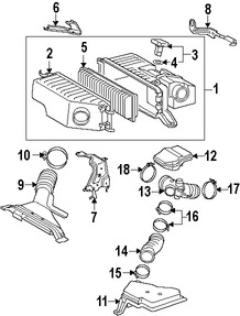 Manguera de Admisión de Aire del motor Original para Toyota Highlander ...