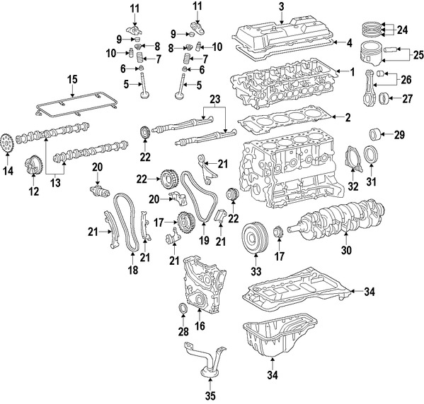 Engranaje del árbol de levas Original para Toyota Tacoma Toyota 4Runner ...